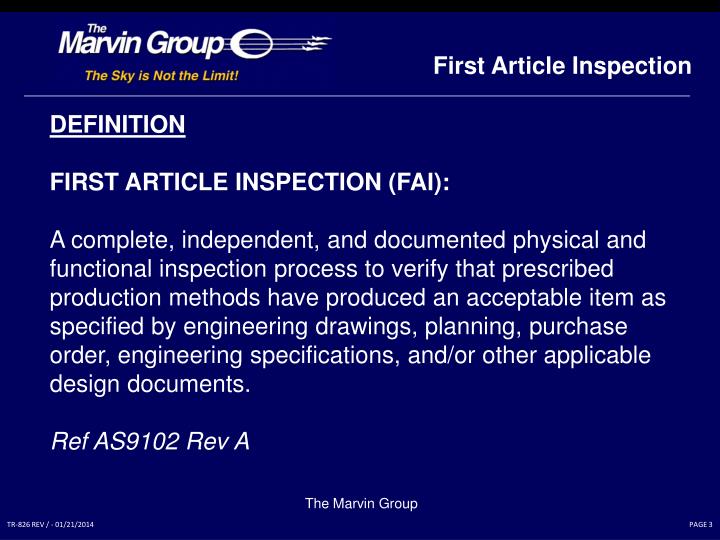 PPT - AS9102 First Article Inspection Report PowerPoint Presentation ...