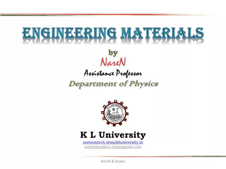 PPT - Engineering Materials PowerPoint Presentation, free download - ID ...