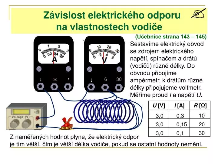 PPT - Závislost elektrického odporu na vlastnostech vodiče PowerPoint ...