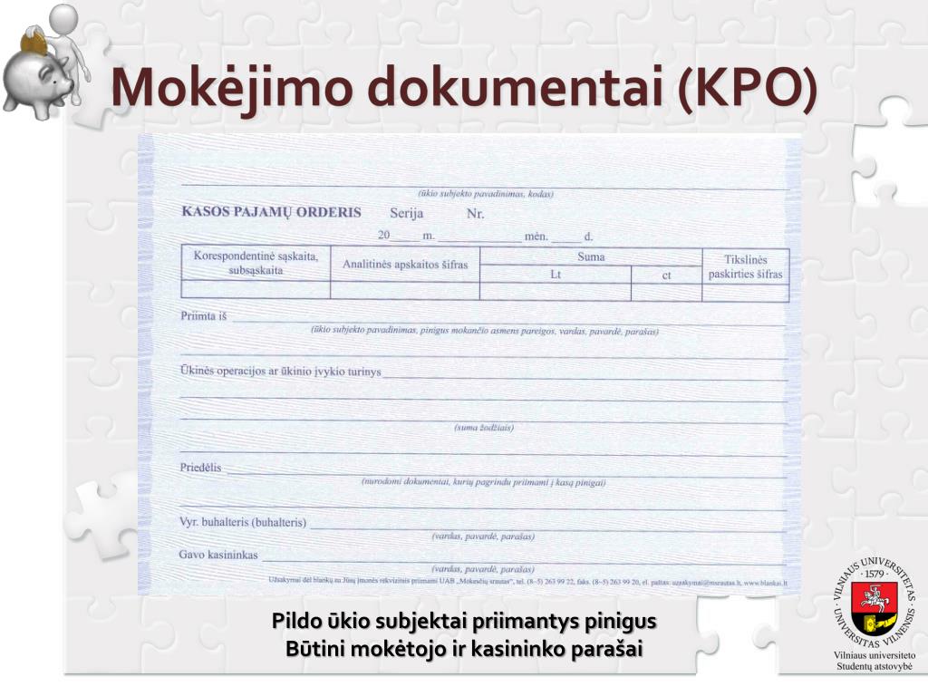 PPT - APSKAITOS DOKUMENTAI: pirminių duomenų paruošimas ir pateikimas ...