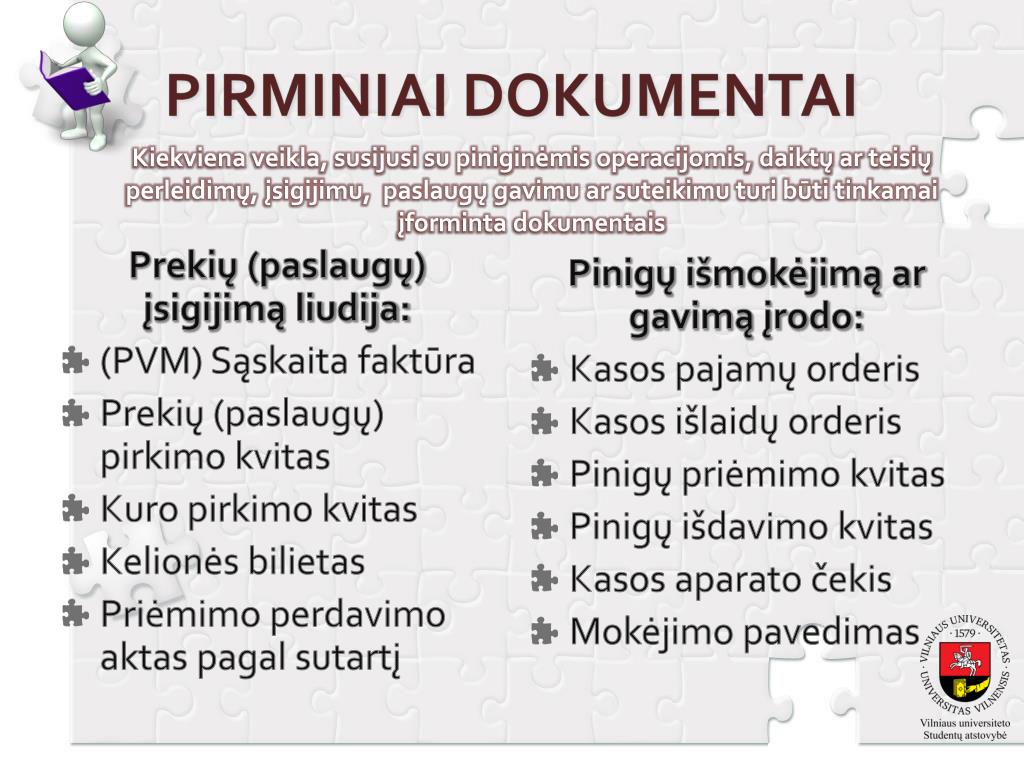 PPT - APSKAITOS DOKUMENTAI: pirminių duomenų paruošimas ir pateikimas ...