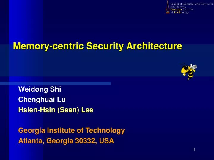PPT - Memory-centric Security Architecture PowerPoint Presentation ...