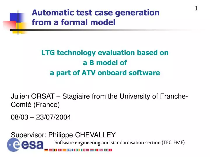 Ppt Automatic Test Case Generation From A Formal Model Powerpoint Presentation Id 4836388