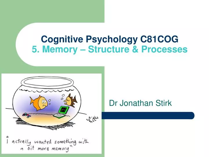 PPT - Cognitive Psychology C81COG 5. Memory – Structure & Processes ...