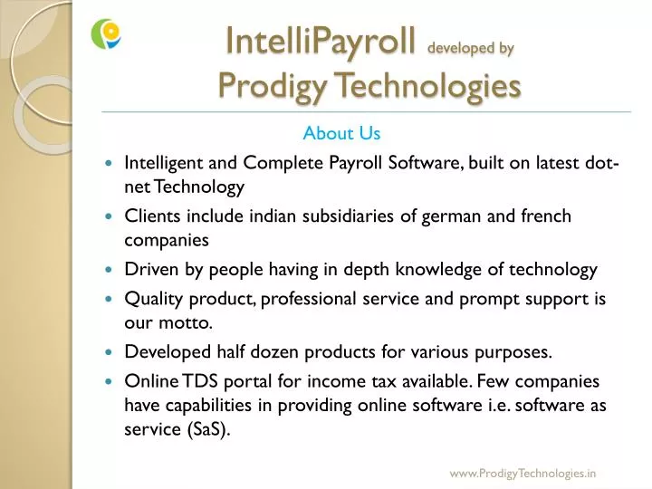 PPT - IntelliPayroll developed by Prodigy Technologies PowerPoint ...
