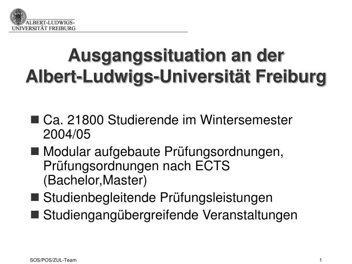 PPT - Ausgangssituation an der Albert-Ludwigs-Universität Freiburg ... PPT - Ausgangssituation an der Albert-Ludwigs-Universität Freiburg ...