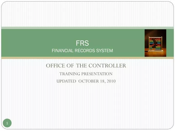 PPT - FRS FINANCIAL RECORDS SYSTEM PowerPoint Presentation, free ...