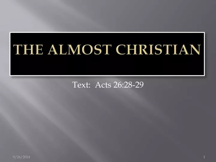 PPT - The Almost Christian PowerPoint Presentation, free download - ID ...