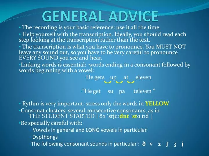 PPT - GENERAL ADVICE PowerPoint Presentation, free download - ID:4842409