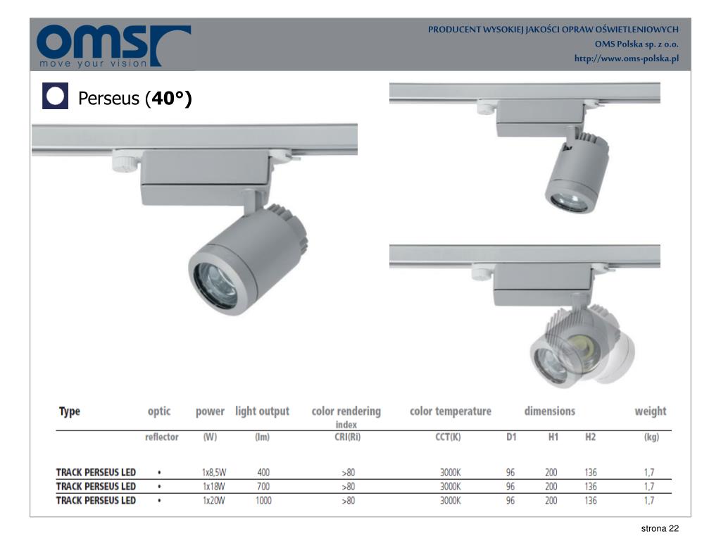 PPT - Temat prezentacji: Oprawy LED produkcji OMS PowerPoint ...