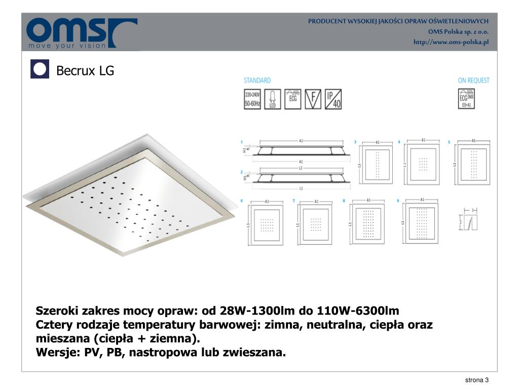 PPT - Temat prezentacji: Oprawy LED produkcji OMS PowerPoint ...