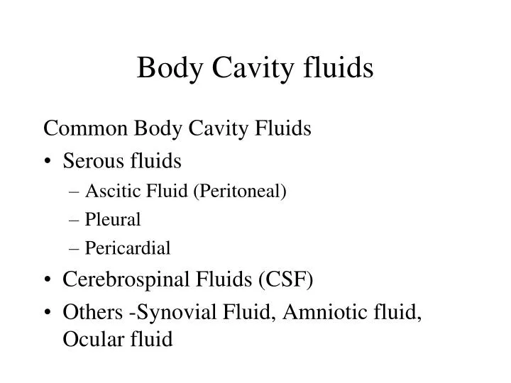 Body Fluid Differential Procedure at Dennis Raleigh blog
