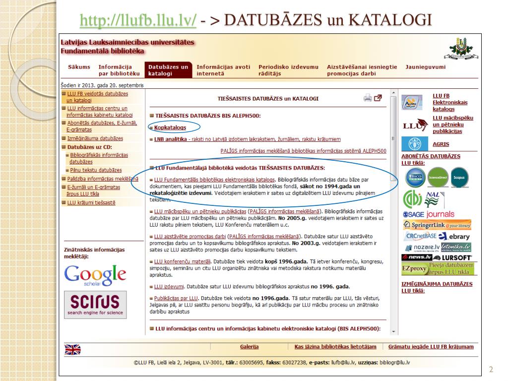 PPT - Latvijas bibliotēku elektroniskie katalogi, bibliotēku veidotās datubāzes BIS ALEPH ...