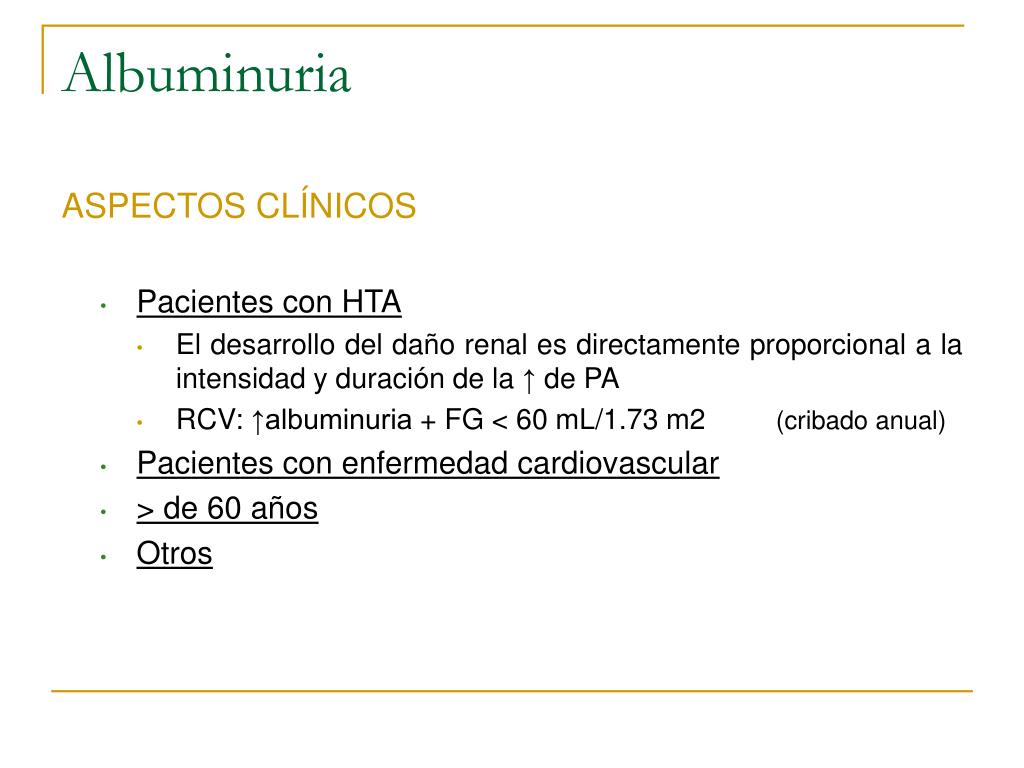 PPT - ALBUMINURIA (Actualización sobre aspectos clínicos y ...