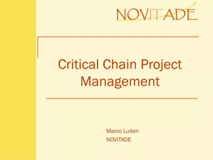 PPT - Critical Chain Project Management PowerPoint Presentation, free ...