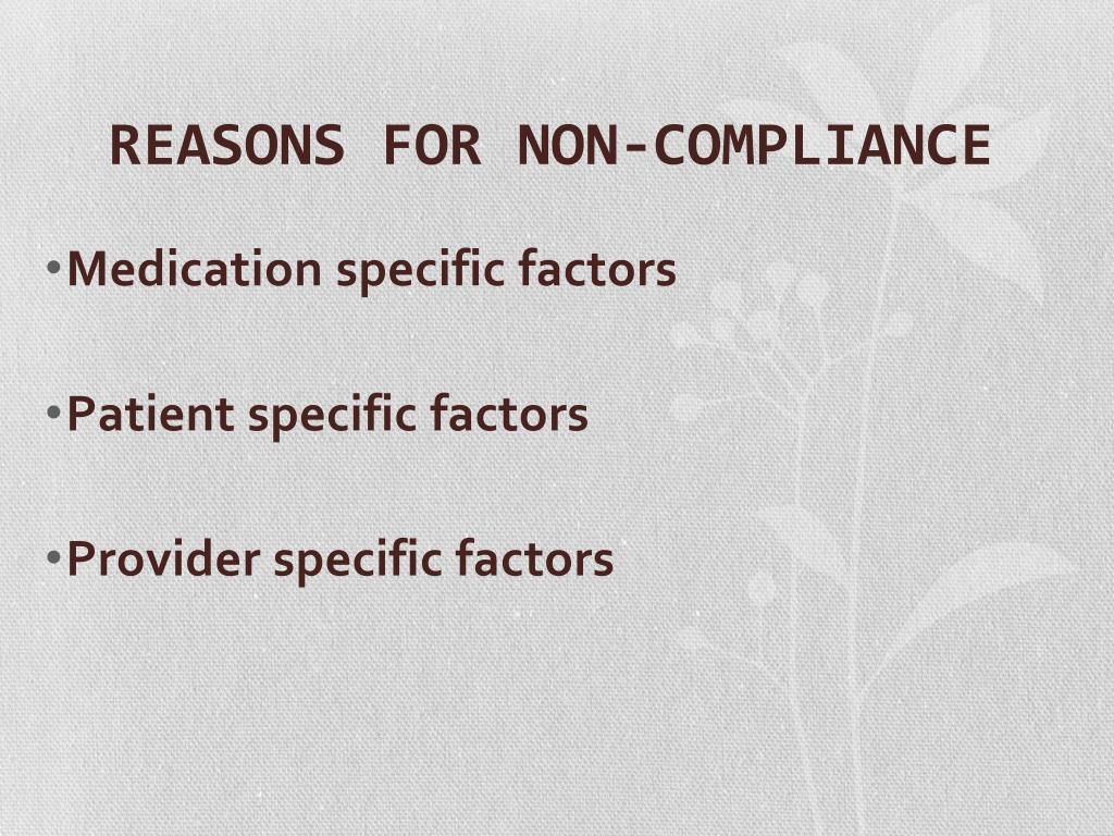 PPT - TREATMENT NON- COMPlIANCE IN PSYCHIATRY PowerPoint Presentation ...