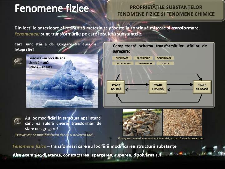 PPT - PROPRIETĂȚILE SUBSTANȚELOR FENOMENE FIZICE ȘI FENOMENE CHIMICE ...