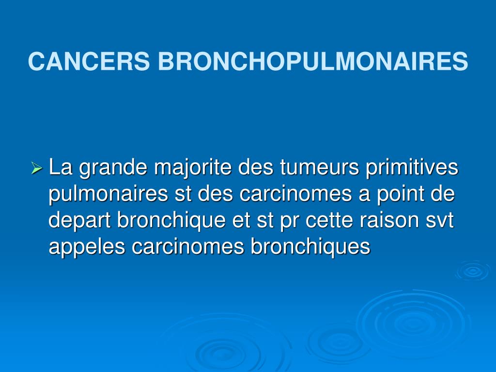Ppt Cancers Bronchopulmonaires Powerpoint Presentation Free Download