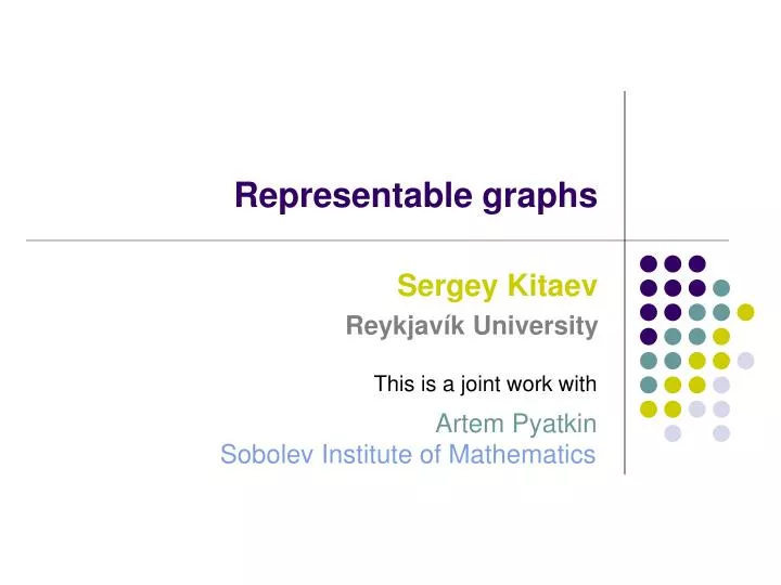 PPT - Representable graphs PowerPoint Presentation, free download - ID ...
