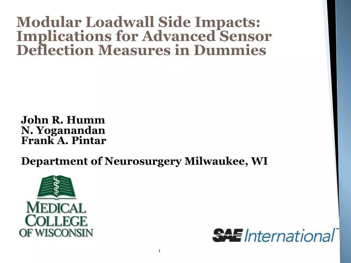 PPT - Modular Loadwall Side Impacts: Implications for Advanced Sensor ...
