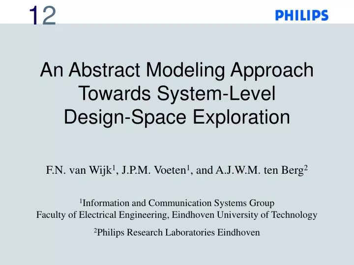 Ppt An Abstract Modeling Approach Towards System Level Design Space