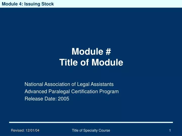 PPT - Module # Title of Module PowerPoint Presentation, free download ...