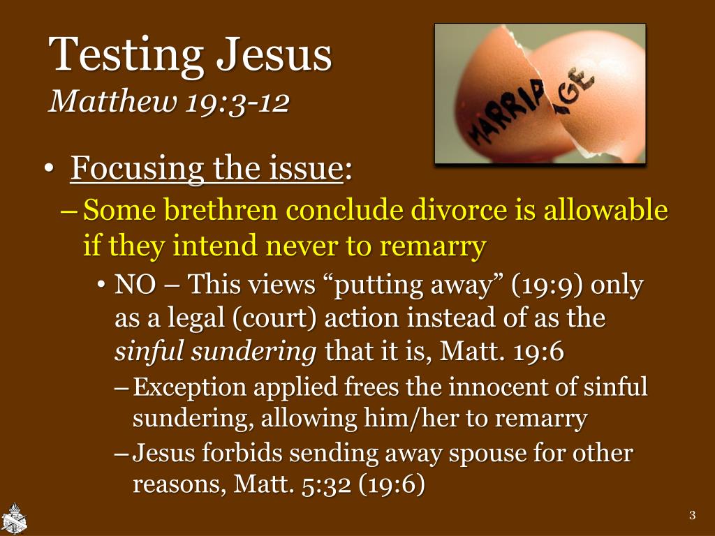 Ppt Jesus Is Questioned On Divorce Powerpoint Presentation Free