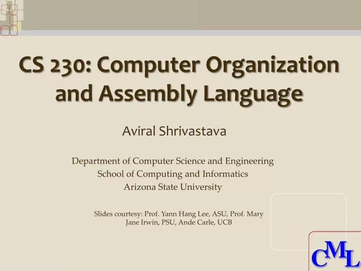 PPT - CS 230: Computer Organization and Assembly Language PowerPoint ...