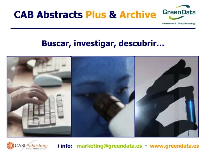 PPT - CAB Abstracts Plus “¿Te gusta investigar? ” PowerPoint ...