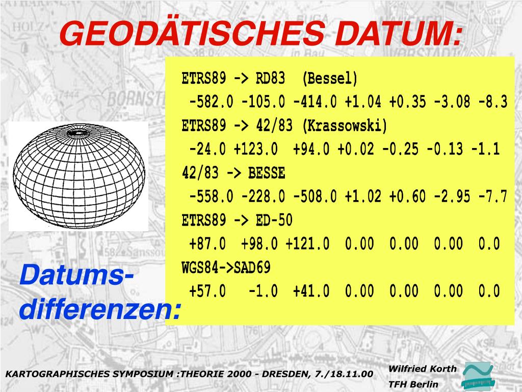PPT - Koordinatensysteme und Koordinatenreferenzsysteme PowerPoint Presentation - ID:4851114