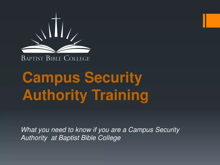 Ppt Campus Security Authority Training Powerpoint Presentation Free