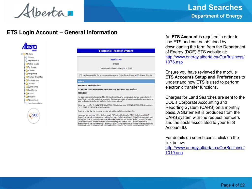 PPT - Efficient Land Search Techniques in Alberta ETS System PowerPoint ...