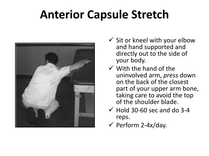 PPT - Anterior Capsule Stretch PowerPoint Presentation, free download ...