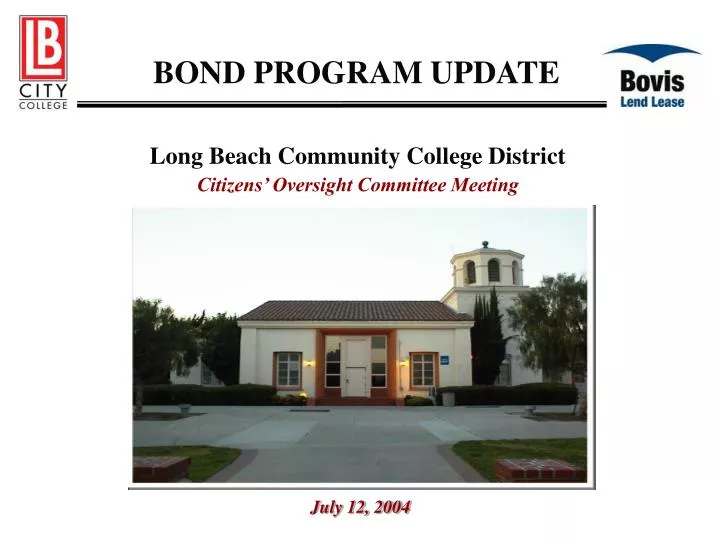 PPT - BOND PROGRAM UPDATE PowerPoint Presentation, free download - ID ...