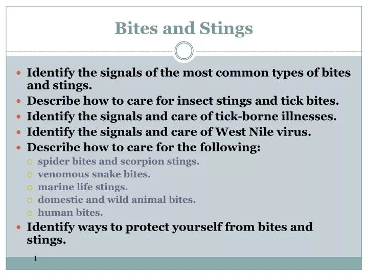 PPT - Bites and Stings PowerPoint Presentation, free download - ID:4852659