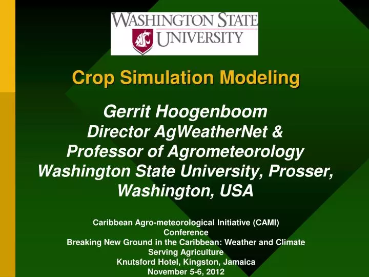 PPT - Crop Simulation Modeling PowerPoint Presentation, free download ...