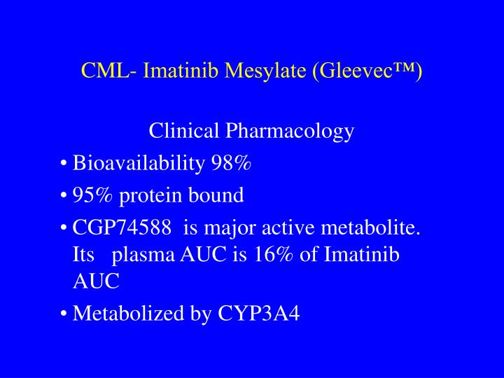 PPT - CML- Imatinib Mesylate (Gleevec™) PowerPoint Presentation - ID ...