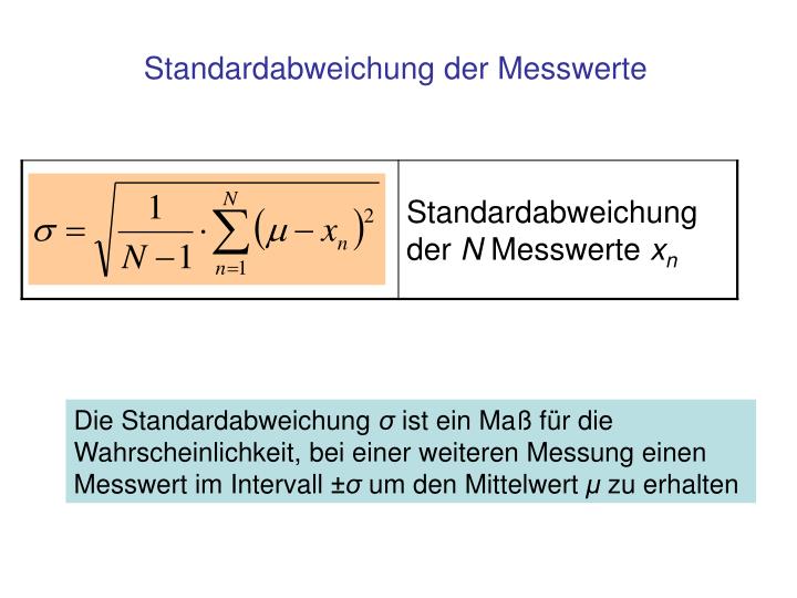 PPT - Mittelwert und Standardabweichung PowerPoint Presentation - ID ...