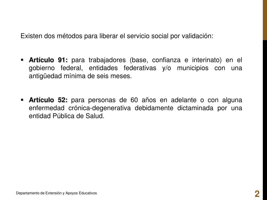 PPT - PROCEDIMIENTO PARA TRÁMITE DE SERVICIO SOCIAL POR ARTÍCULO 91 Y ...