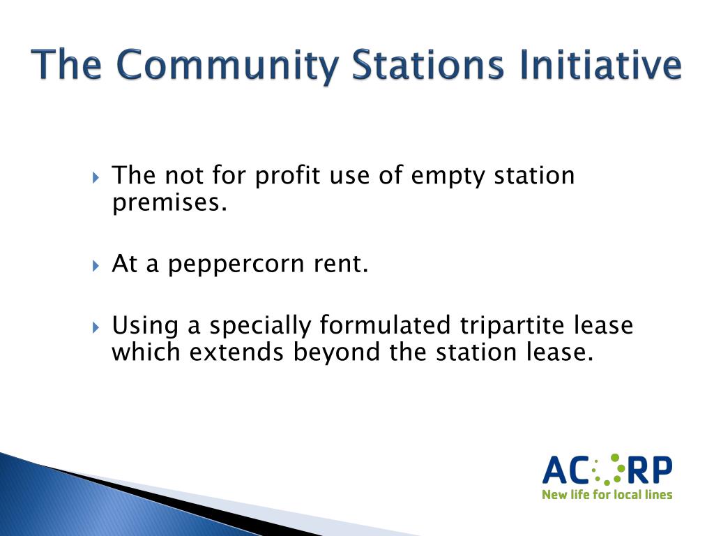 PPT - "Bringing town and train together: The Community Stations ...