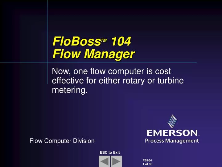 PPT - FloBoss TM 104 Flow Manager PowerPoint Presentation, free ...