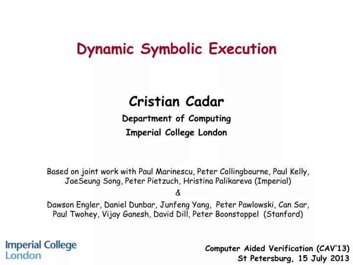 Ppt Dynamic Symbolic Execution Powerpoint Presentation Free Download