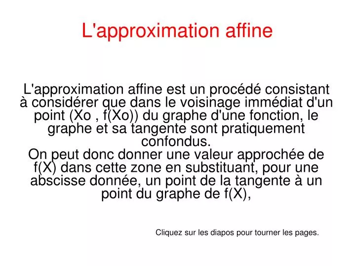 PPT - L'approximation affine PowerPoint Presentation, free download ...