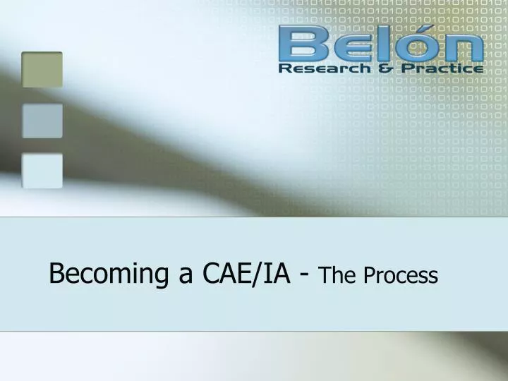 PPT - Becoming a CAE/IA - The Process PowerPoint Presentation, free ...