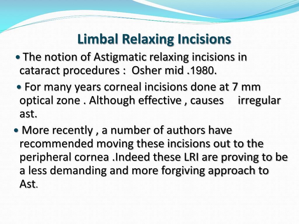 PPT - INCISIONAL CORNEAL SURGERY ( AK , LRIs ) PowerPoint Presentation ...