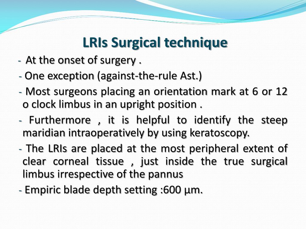 PPT - INCISIONAL CORNEAL SURGERY ( AK , LRIs ) PowerPoint Presentation ...