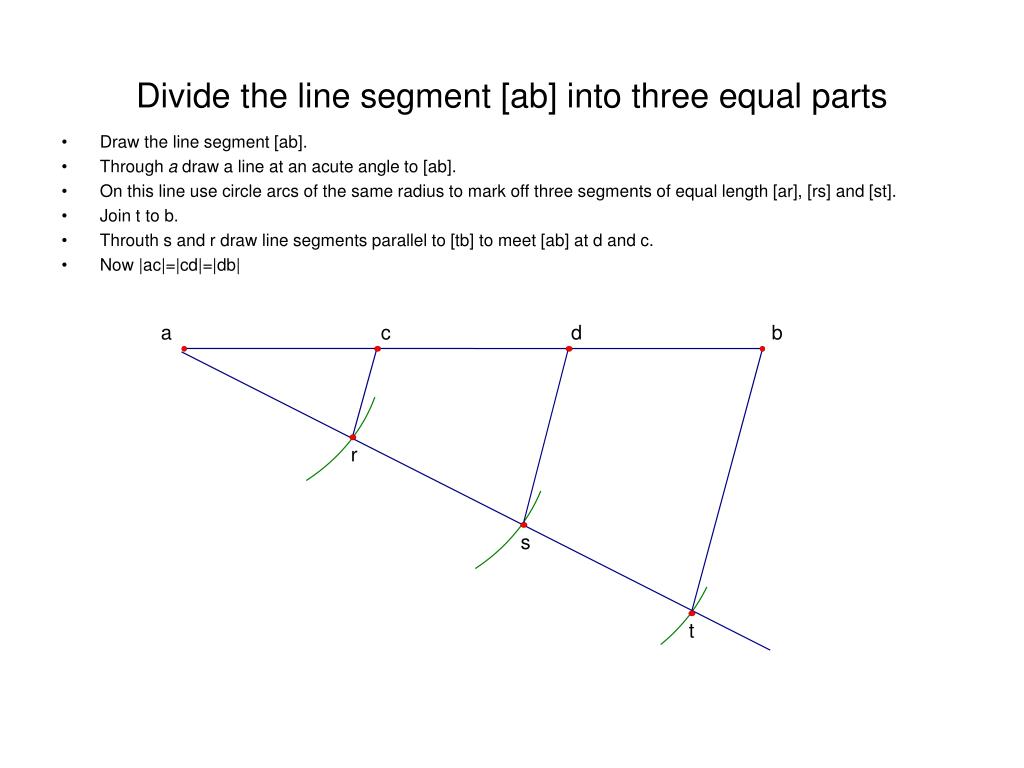 PPT Divide The Line Segment ab Into Three Equal Parts PowerPoint 