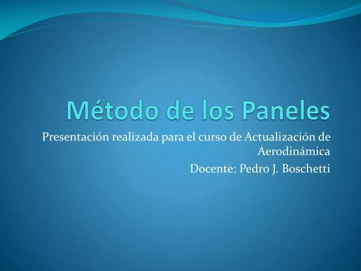 PPT - Método de los Paneles PowerPoint Presentation, free download - ID ...