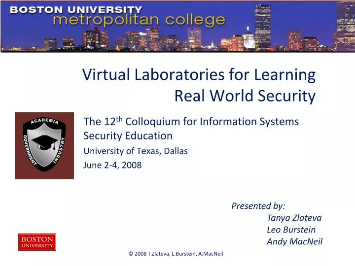 PPT - Virtual Laboratories for Learning Real World Security PowerPoint ...