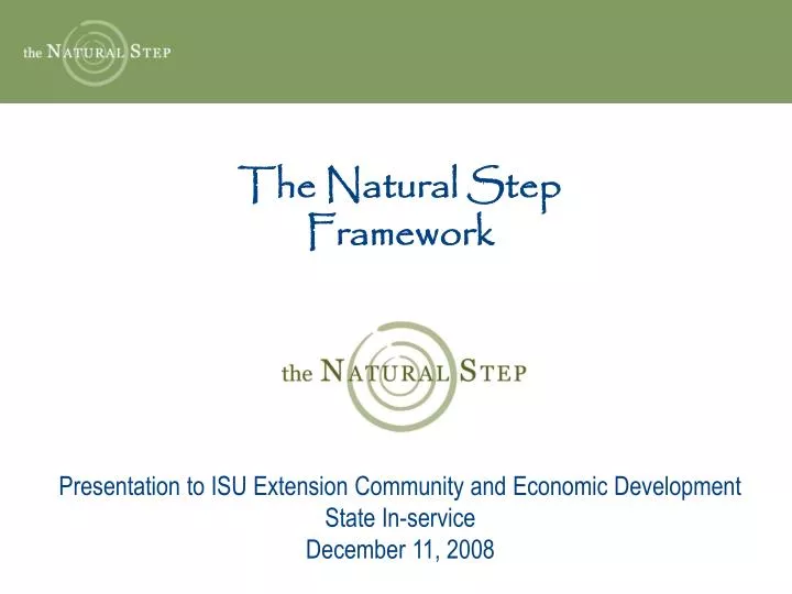 PPT - The Natural Step Framework PowerPoint Presentation, free download ...